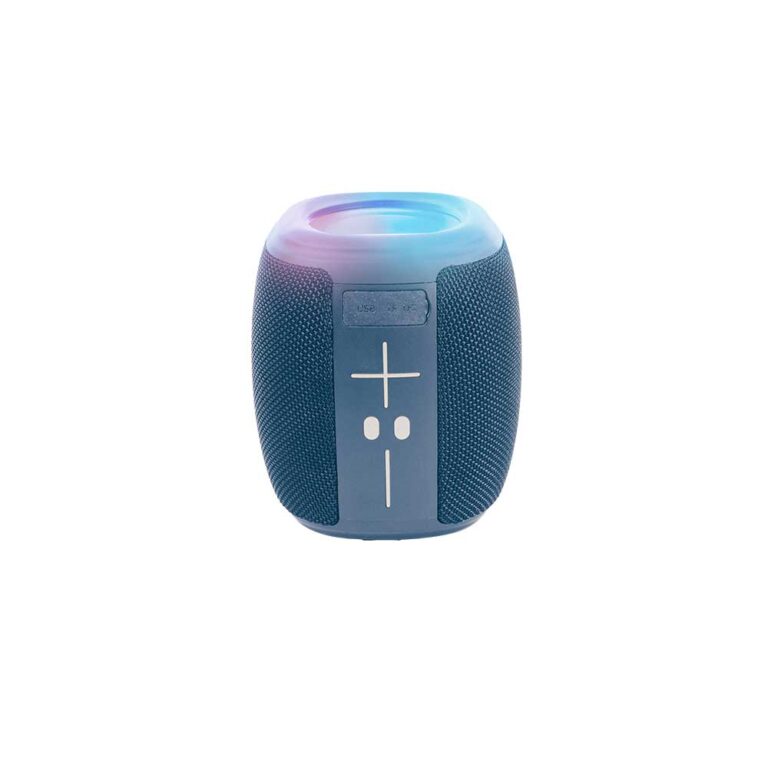 Bocina Portátil TWS con luz LED y reproductor de USB (azul) - MISIK
